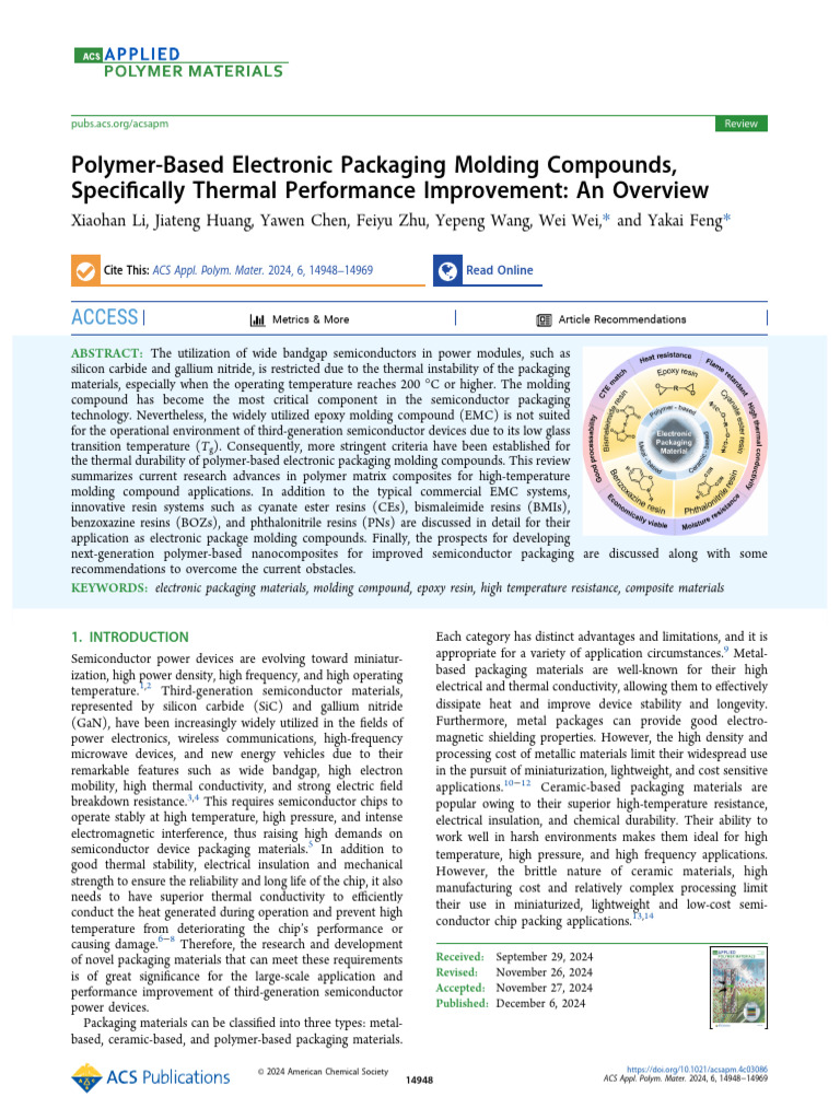 Polymer Molding Compounds for High-Temp Electronics | PDF | Epoxy ...