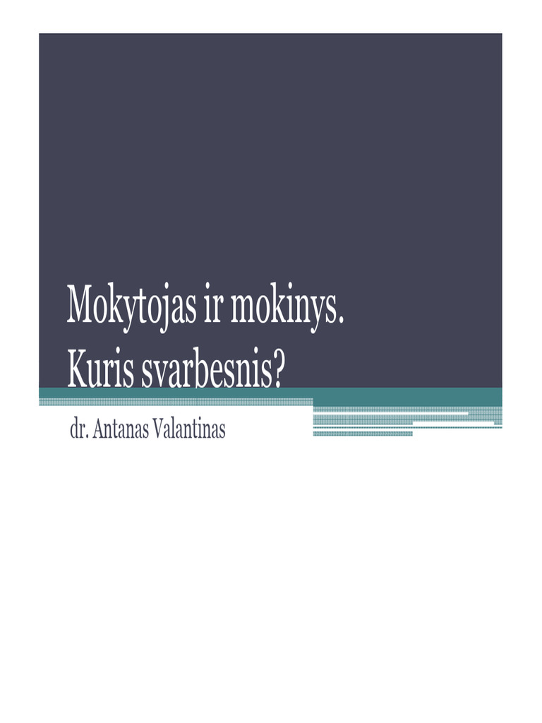 4. Mokinys Ir Mokytojas | PDF