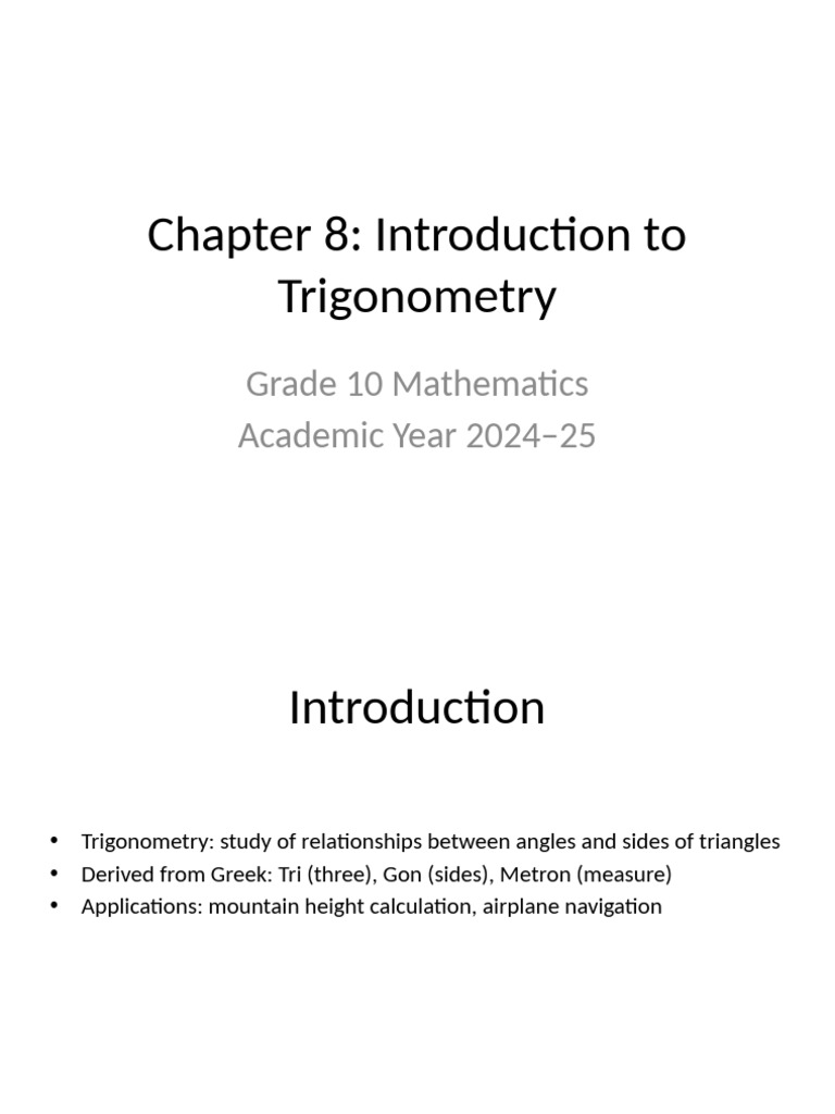 Trigonometry Basics for Grade 10 Students | PDF | Trigonometry ...