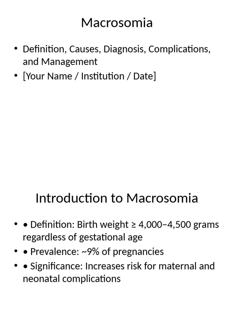 Understanding Macrosomia: Causes & Management | PDF
