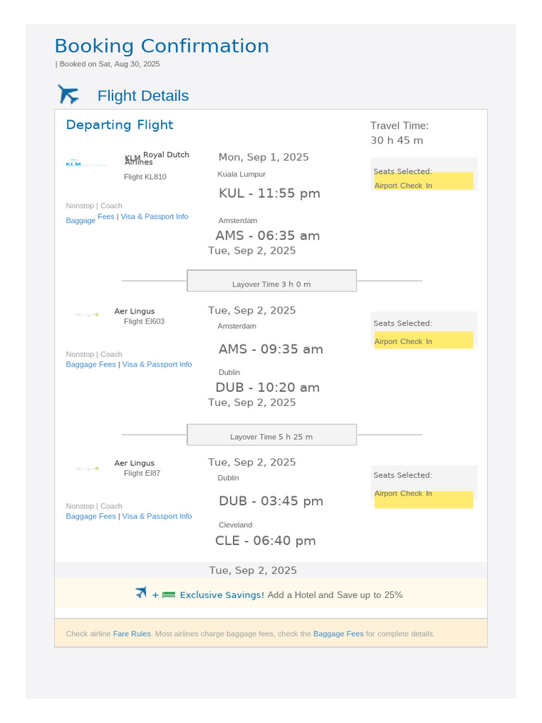 Flight Booking Confirmation Details | PDF | Aviation