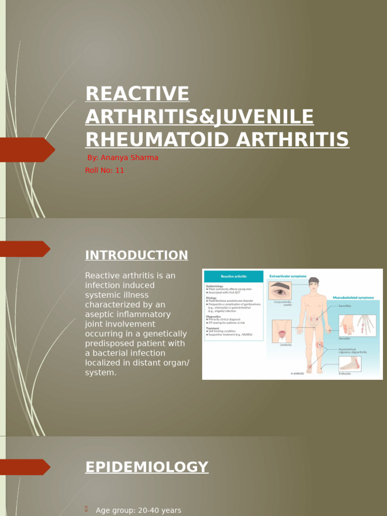Reactive Arthritis & Juvenile RA Overview | PDF | Arthritis | Medicine