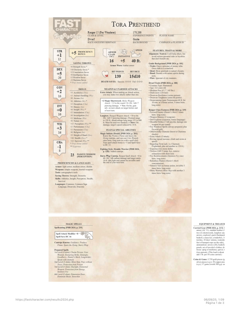 D&D 2024: Ranger 15 Fey Wanderer | PDF | Dungeons & Dragons | Wizards ...