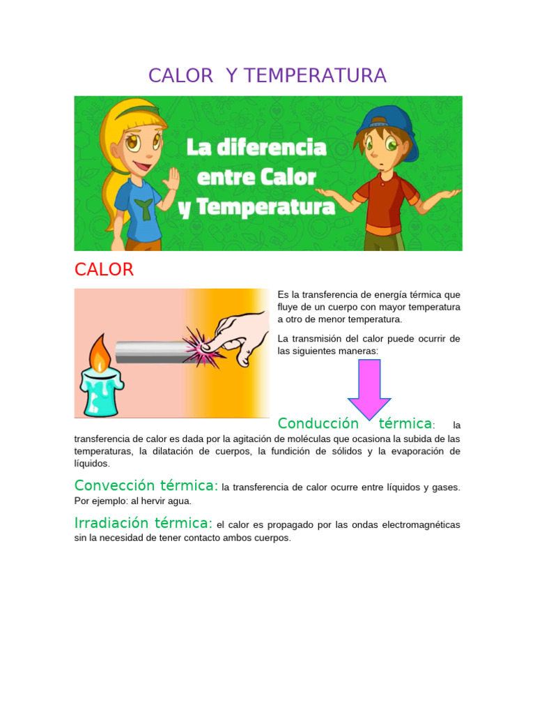Diferencias entre Calor y Temperatura | PDF