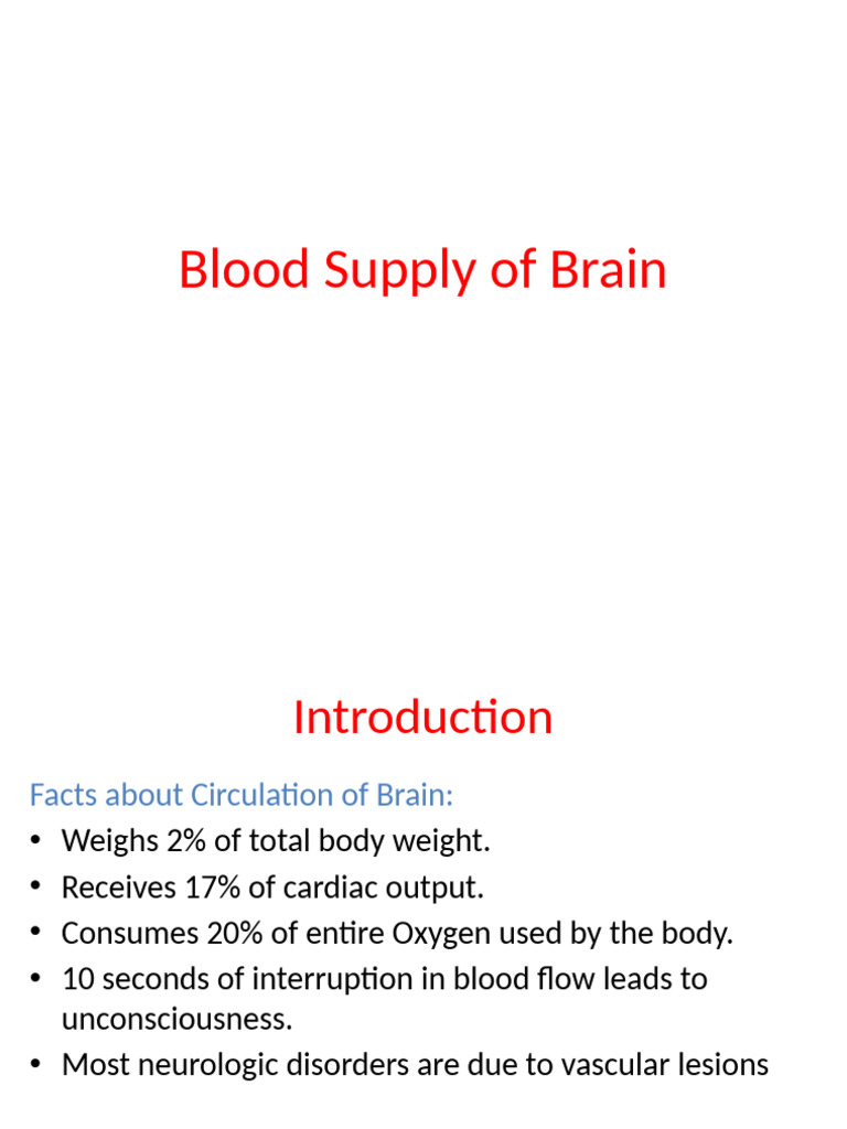 Blood Supply and Circulation of the Brain | PDF | Cerebral Cortex ...