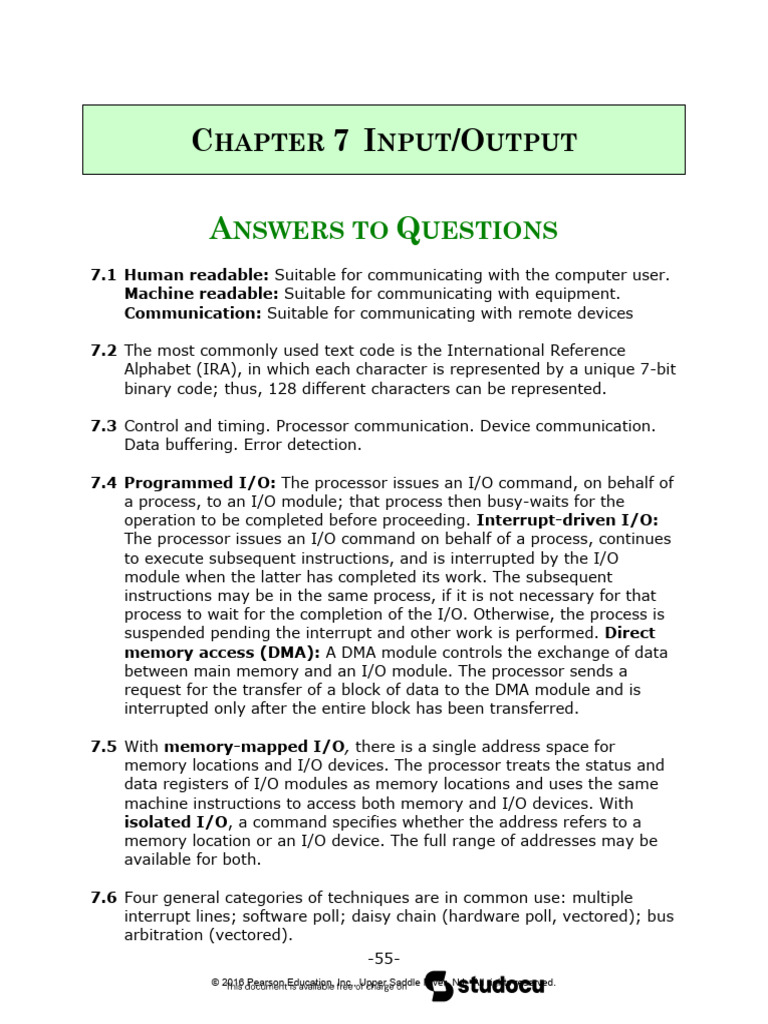 計算機組織 Stallings 10 Ch7 | PDF | Input/Output | Central Processing Unit