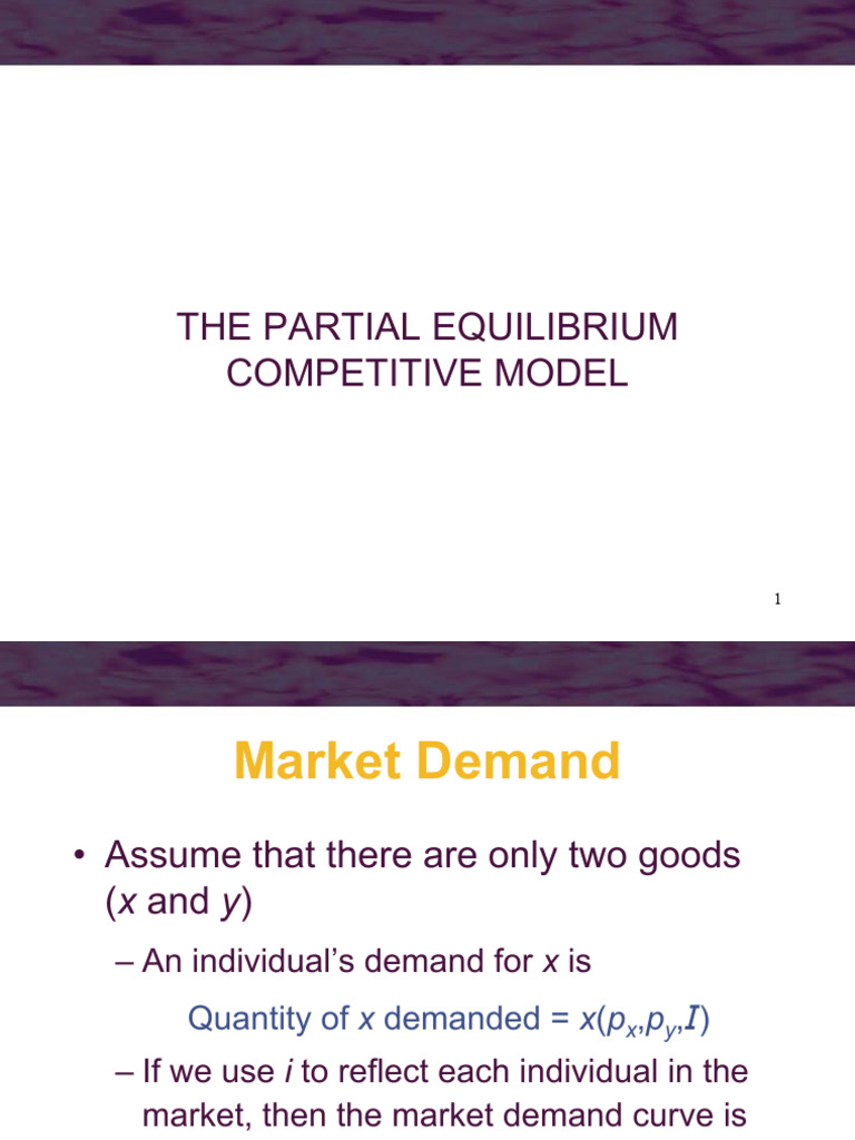The Partial Equilibrium Competitive Model | PDF | Economic Equilibrium ...