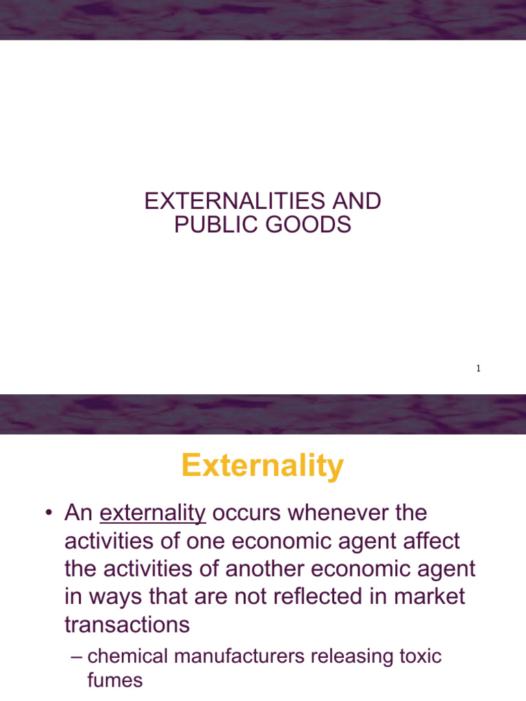 Externalities and Public Goods | PDF | Externality | Political Economy
