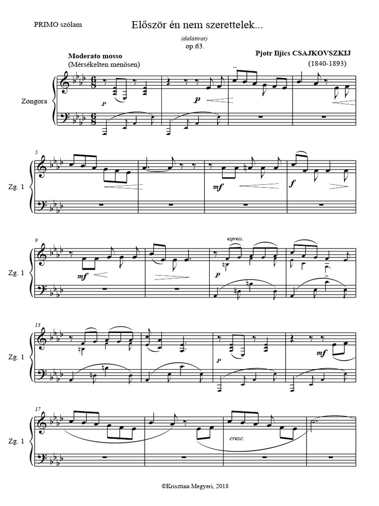Tchaikowsky-Megyeri: Ya Snatsala Ne Liubyla - Transcription For Two Pianos PRIMO | PDF