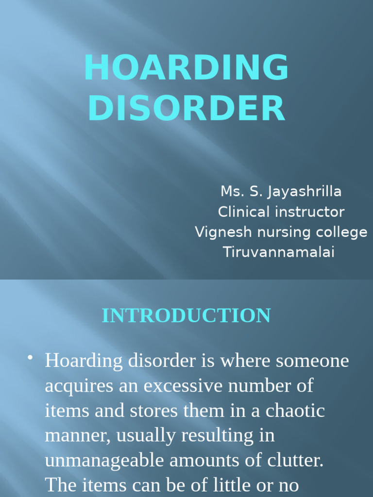 Hoarding | PDF | Mental Health | Disability