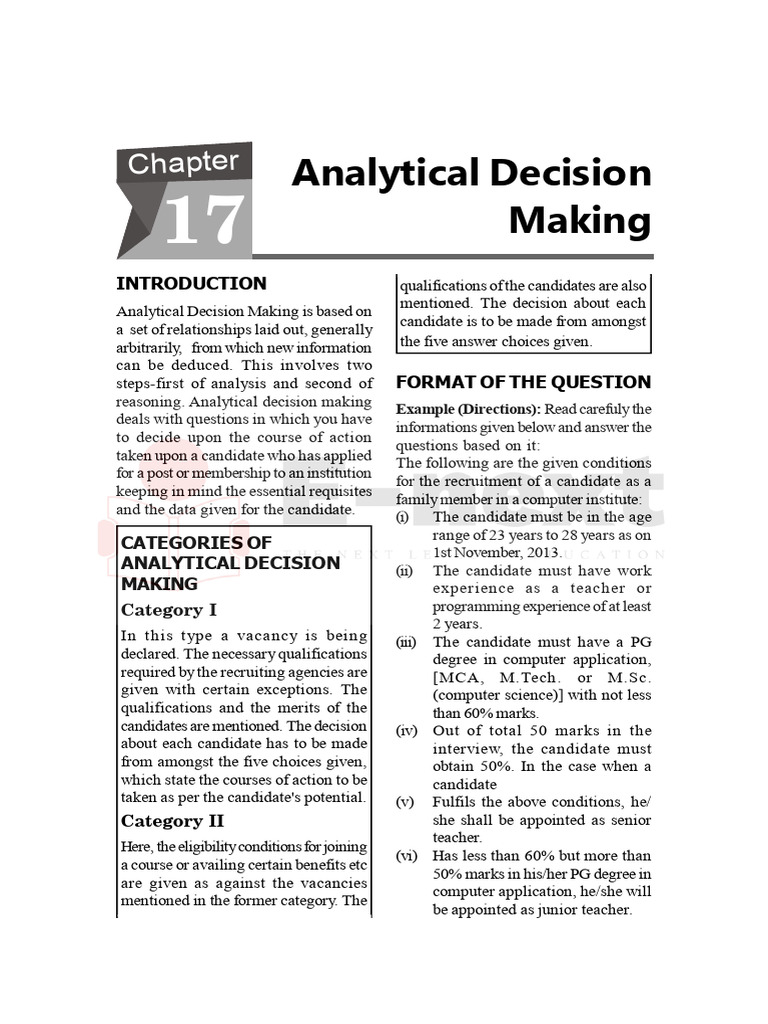 Analytical Decision Making Guide | PDF | Decision Making
