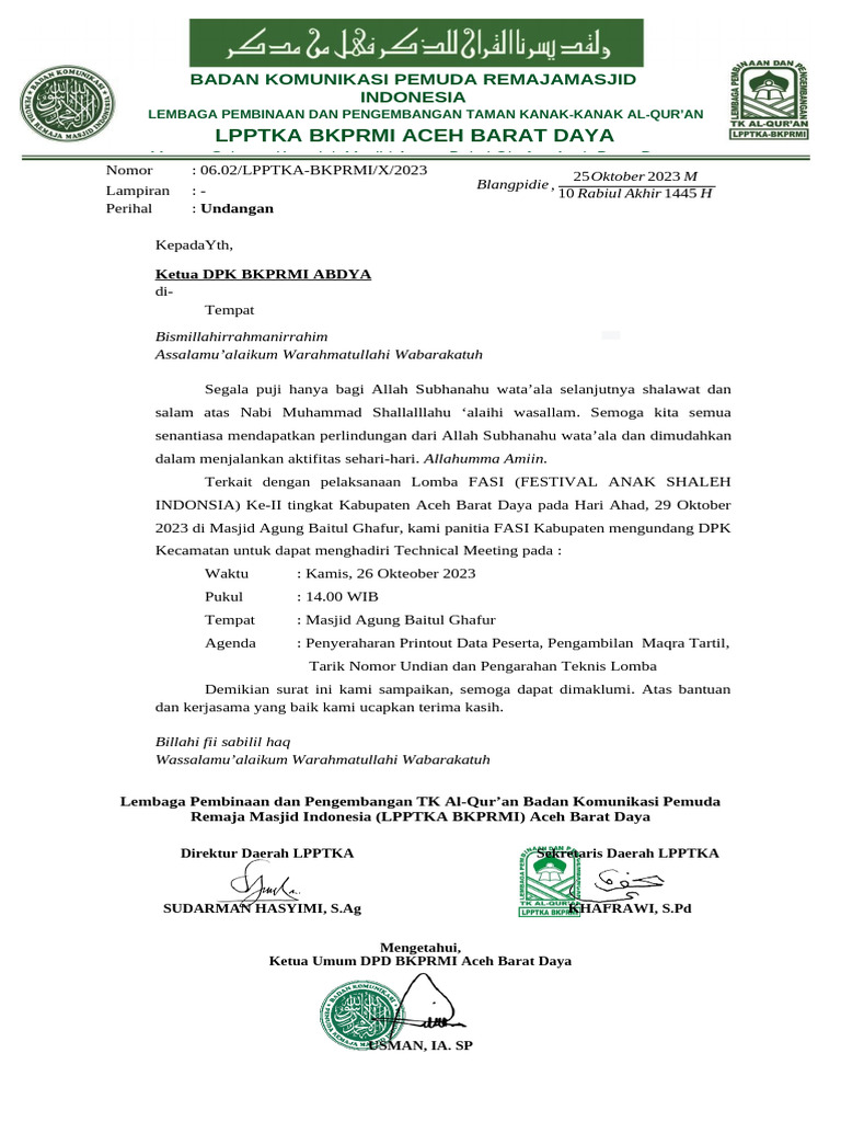 Undangan Teknical Meeting | PDF