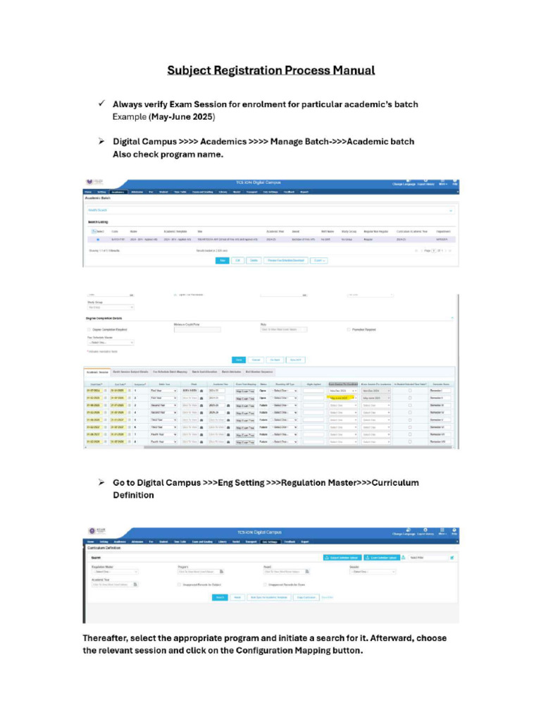 Subject Registration | PDF