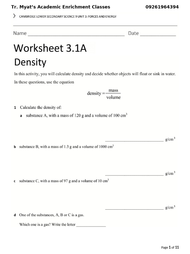 LS9 Science Unit 3 Worksheet | PDF