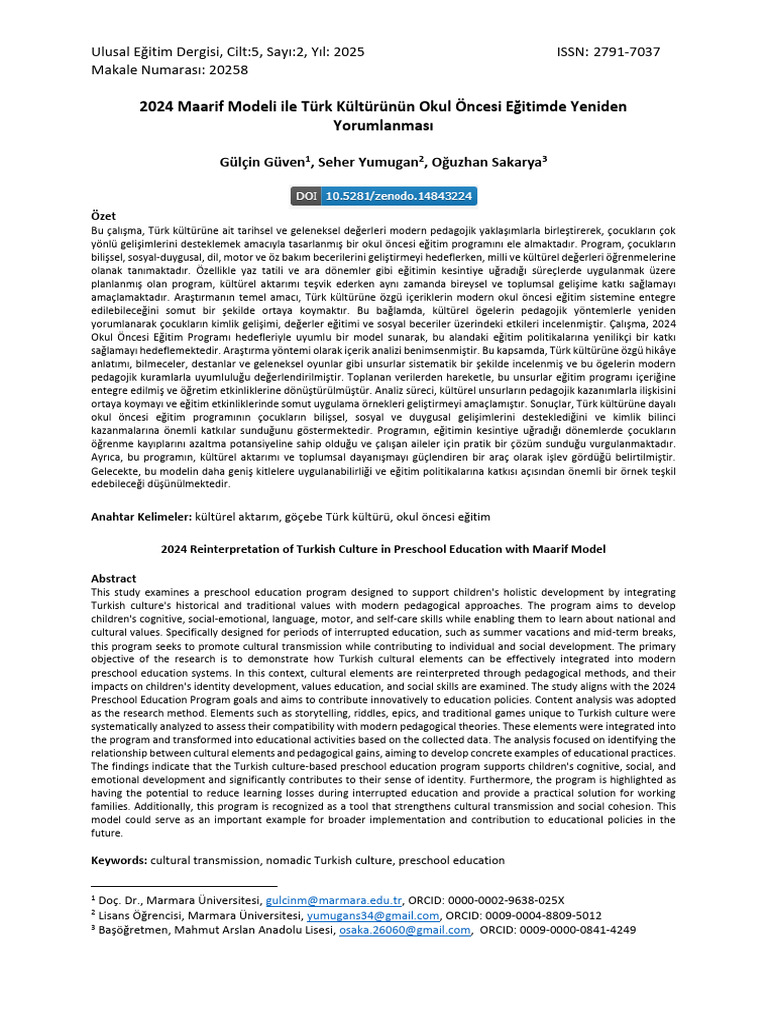 Maari̇f Modeli̇ Makale 3 | PDF