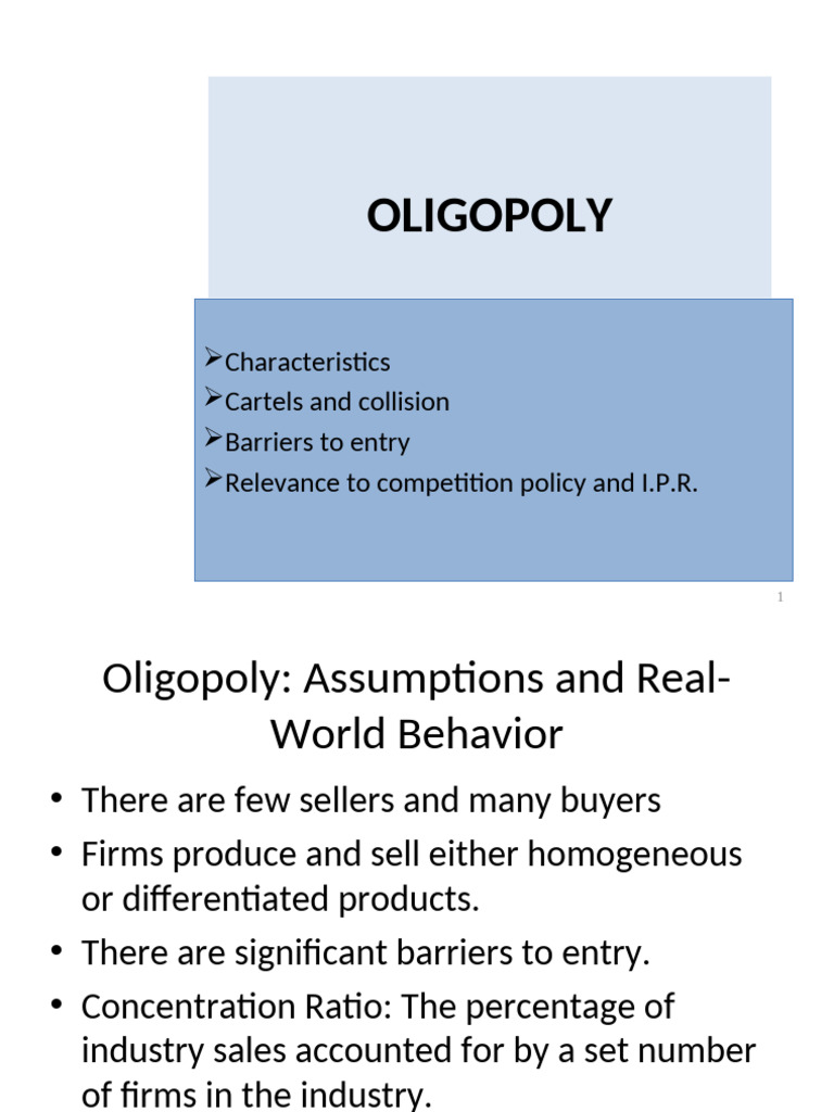 Oligopoly Assumptions and Dynamics | PDF | Oligopoly | Microeconomics