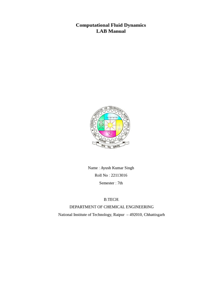 CFD Lab Manual: Laminar Flow Experiments | PDF | Lift (Force ...