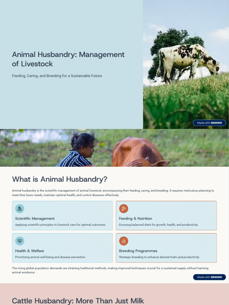 Sustainable Animal Husbandry Practices | PDF | Cattle | Agriculture