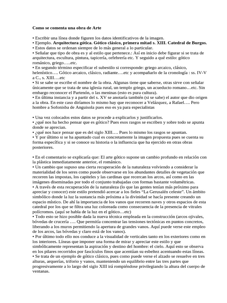 Como Se Comenta Una Obra de Arte | PDF | Arquitectura gótica