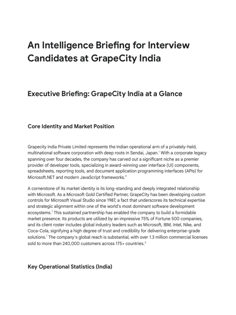 GrapeCity India Interview Preparation | PDF | Business | Software ...