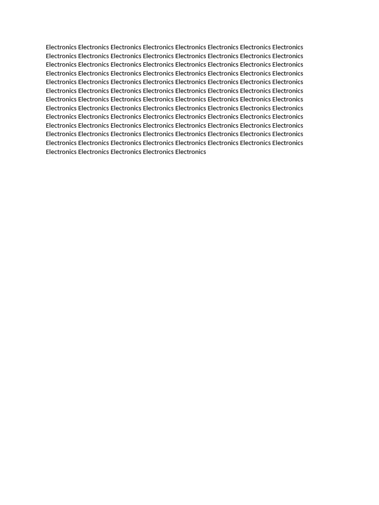 Comprehensive Guide to Electronics | PDF