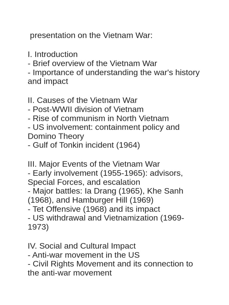 Overview of the Vietnam War History | PDF