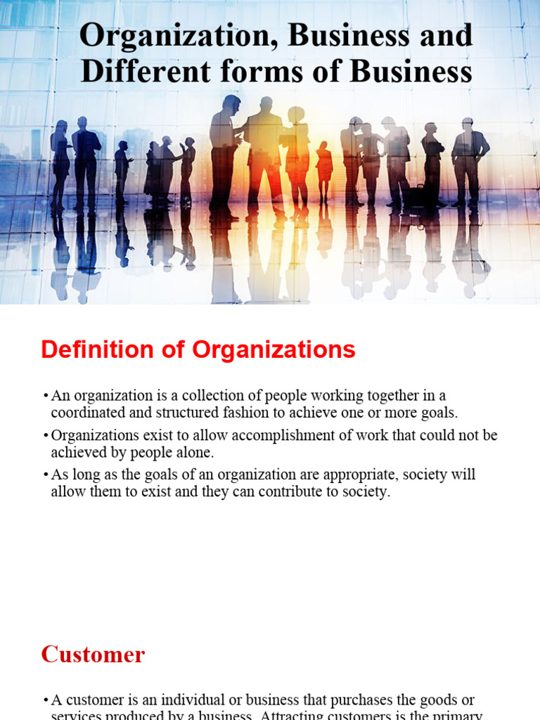 Organization, Business and Different Forms of Business | PDF ...