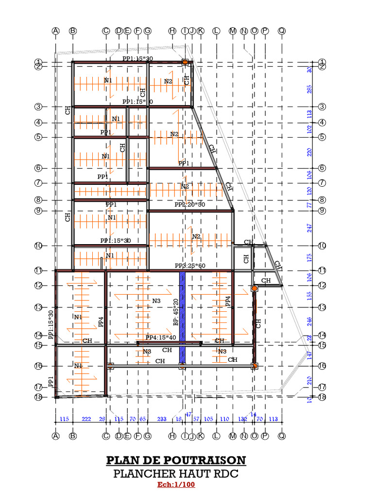 PLAN DE POUTRAISON RDC | PDF