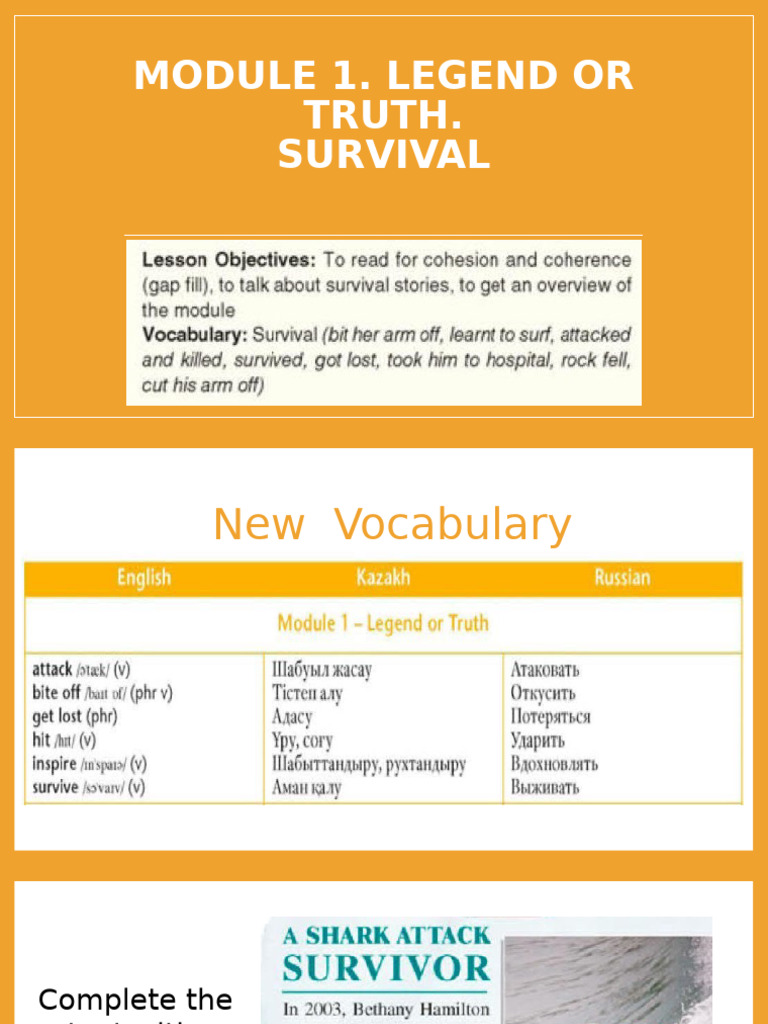 Survival Vocabulary and Stories | PDF