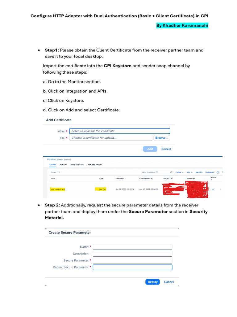 Configure Dual Auth in CPI HTTP Adapter | PDF | Computing | Internet ...