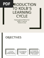 Kolbs Learning Styles and Experiential Learning Cycle | PDF | Learning ...