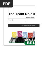 Belbin Team Roles Questionnaire | PDF | Thought | Behavioural Sciences
