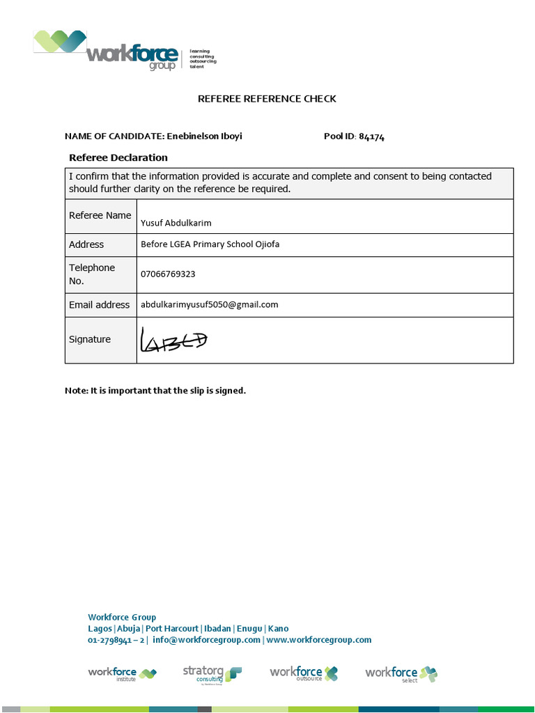 Referee Form | PDF