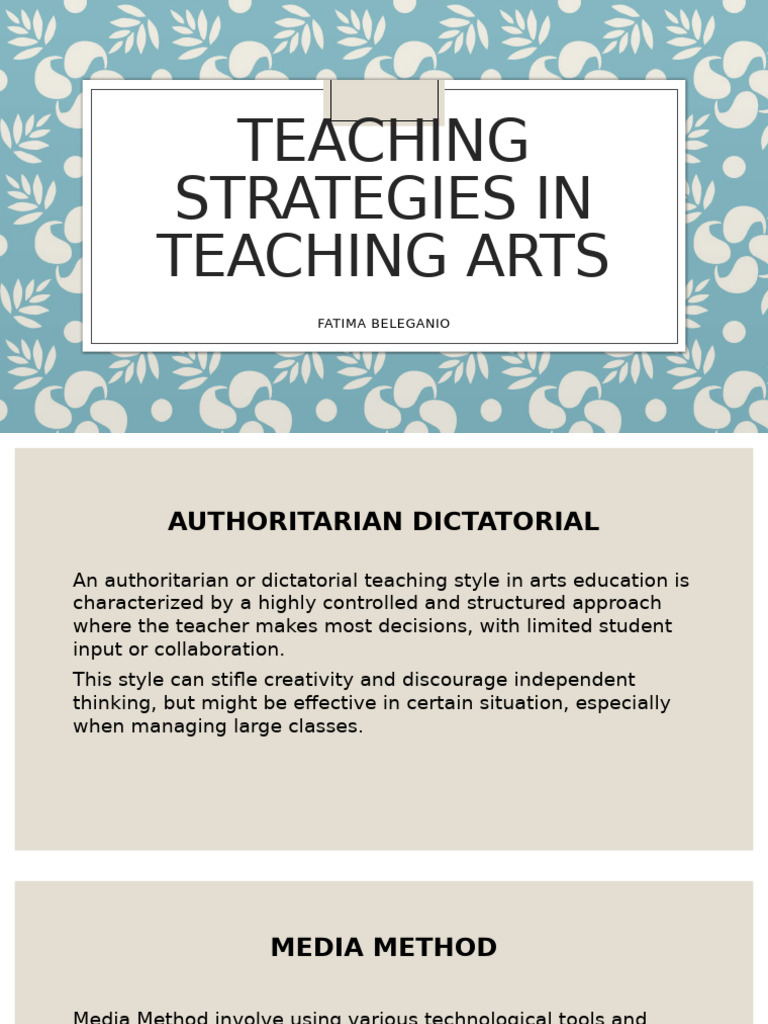 Effective Teaching Strategies in Arts | PDF