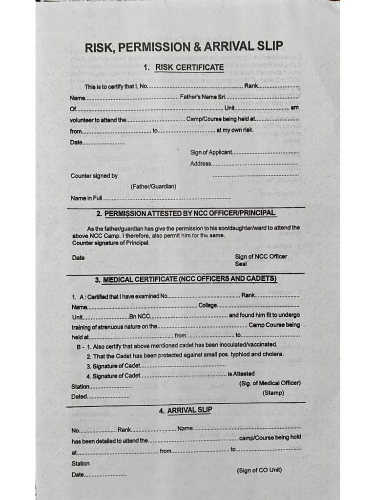 Risk Form CATC | PDF
