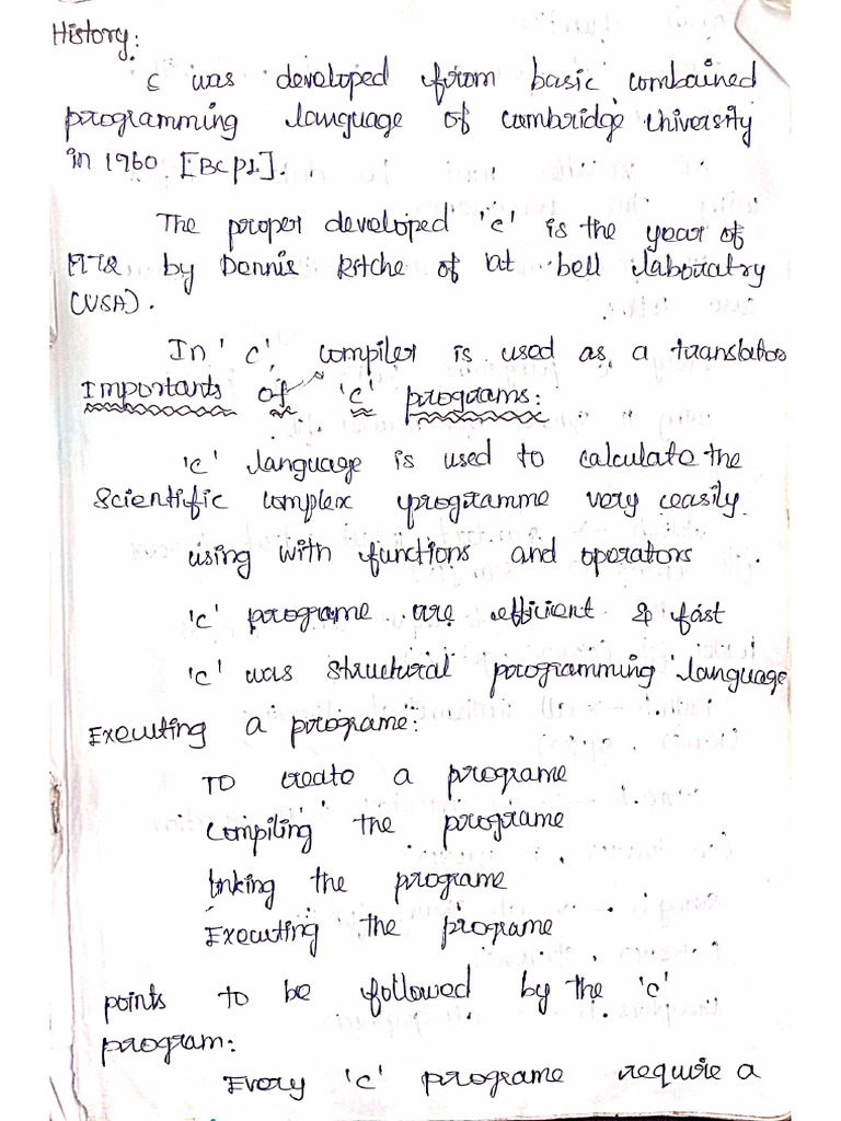 C -Program Full Notes | PDF