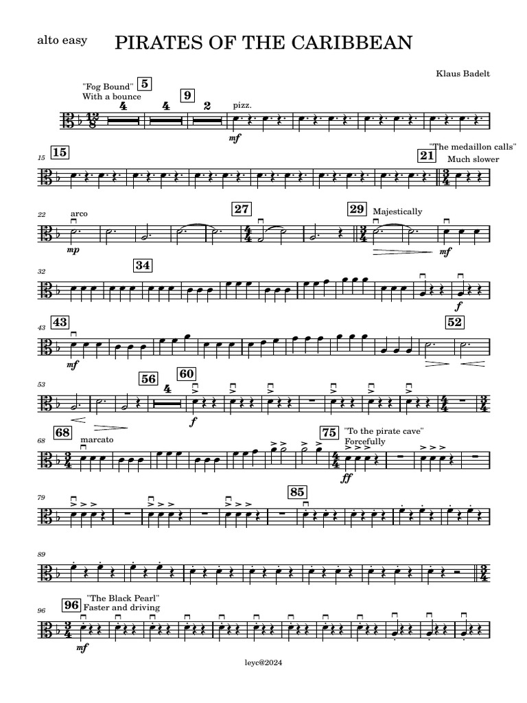 Interesting Pirates Of The Caribbean Music Sheet Gallery