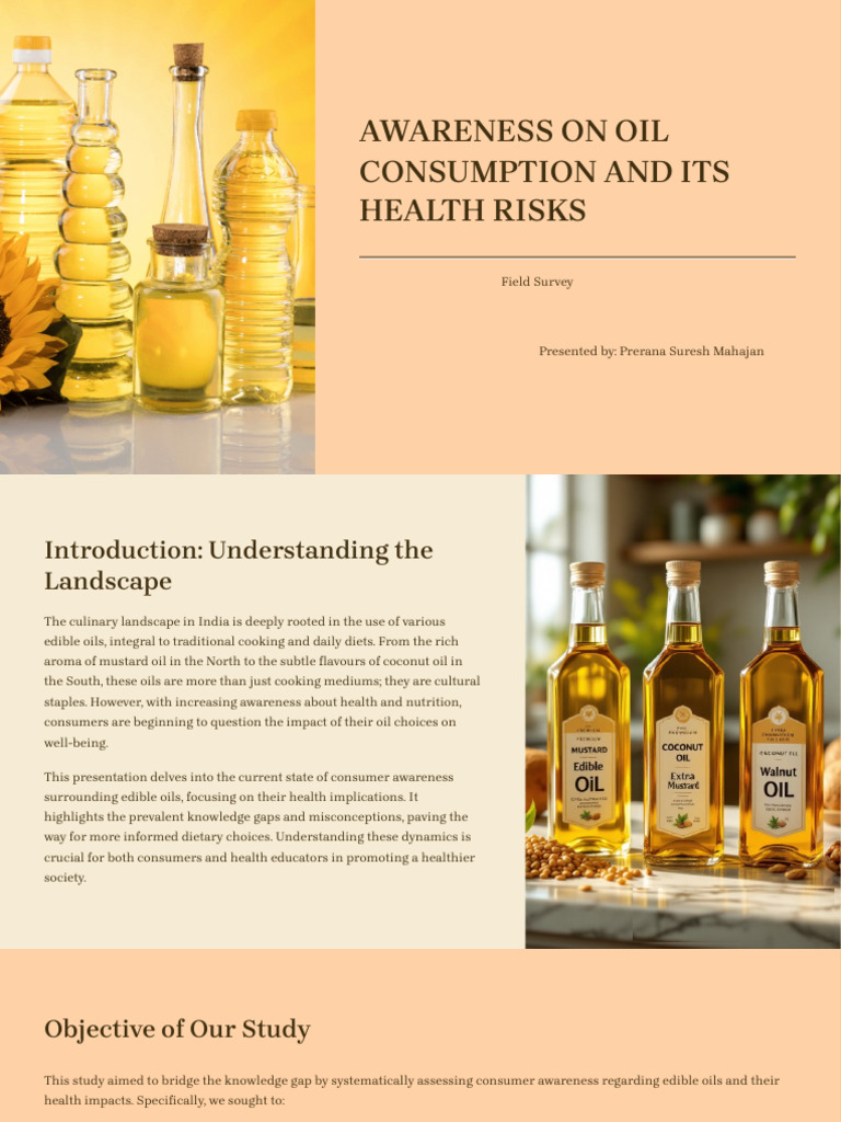 Consumer Awareness of Edible Oils and Health | PDF | Cooking Oil | Fat