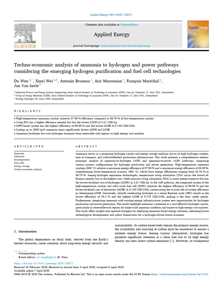 Ammonia To Hydrogen and Ammonia To Power | PDF | Solid Oxide Fuel Cell | Ammonia