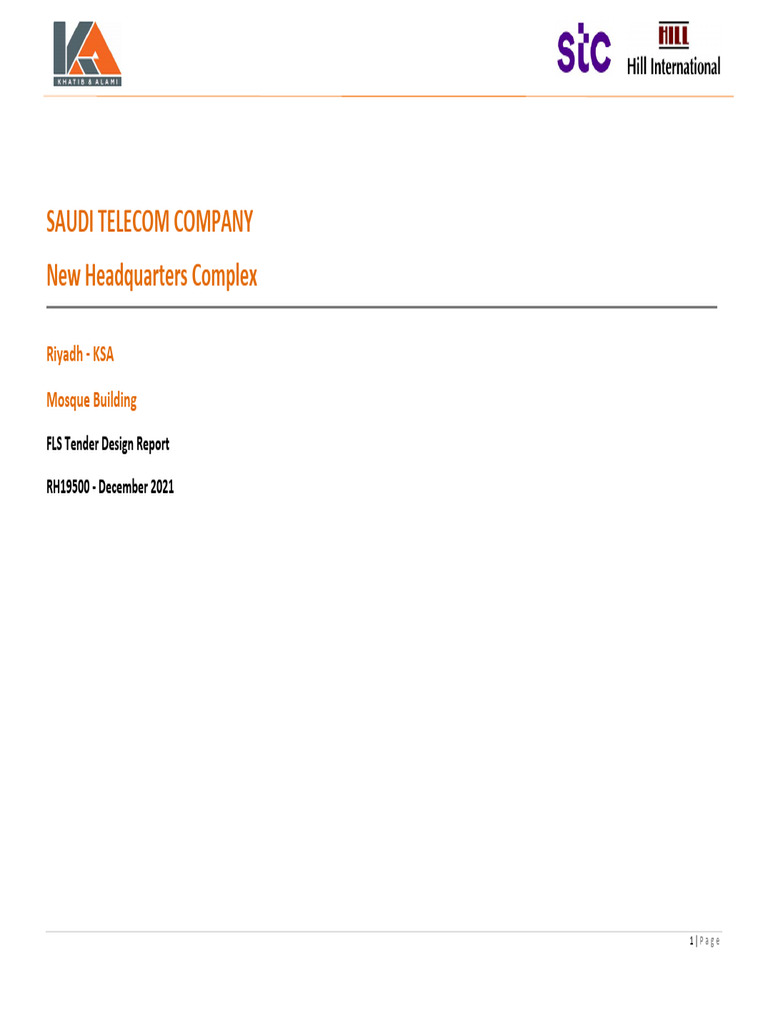 FLS Tender Design Report - STC - Mosque Building | PDF | Wall | Stairs