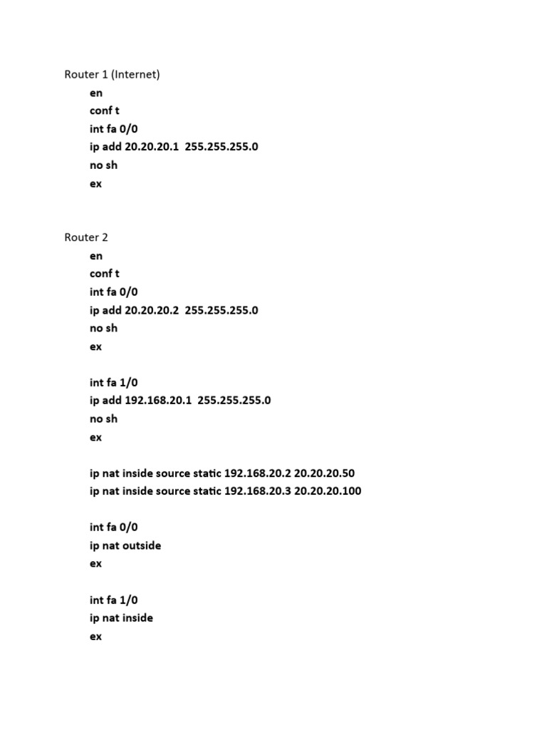 Router Configuration and NAT Setup Guide | PDF