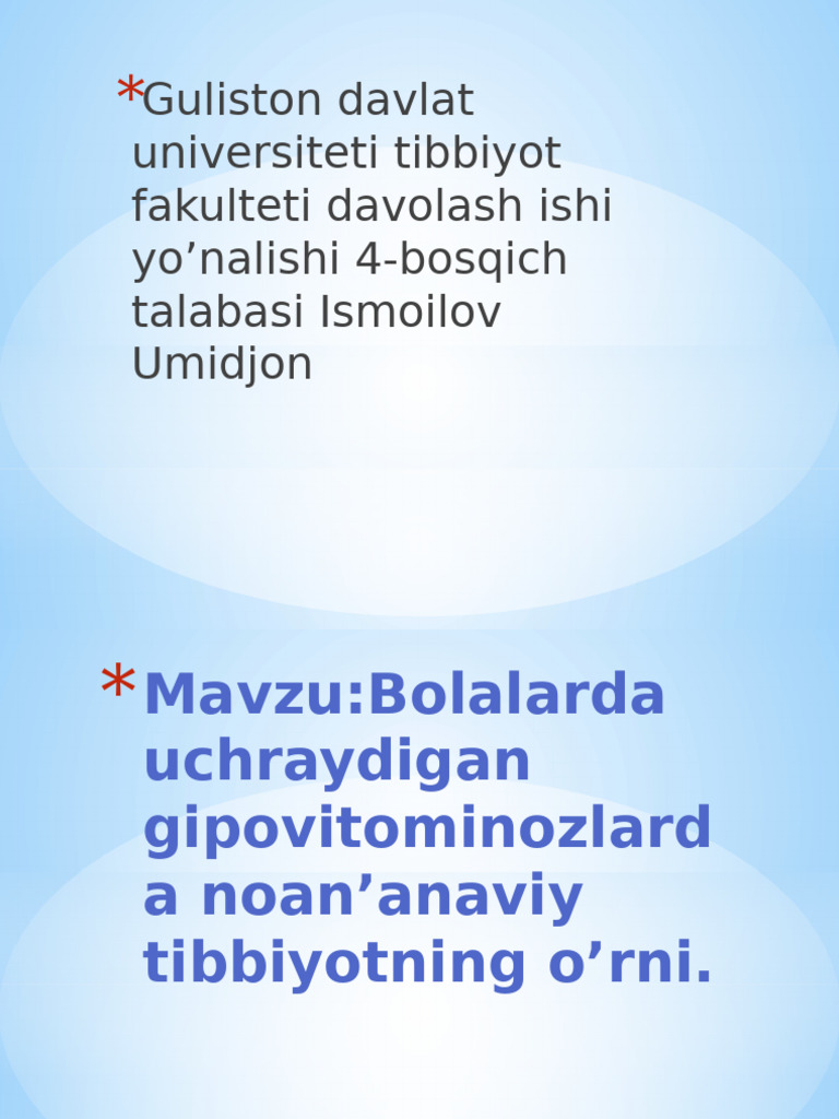 Ismoilov Umidjon | PDF