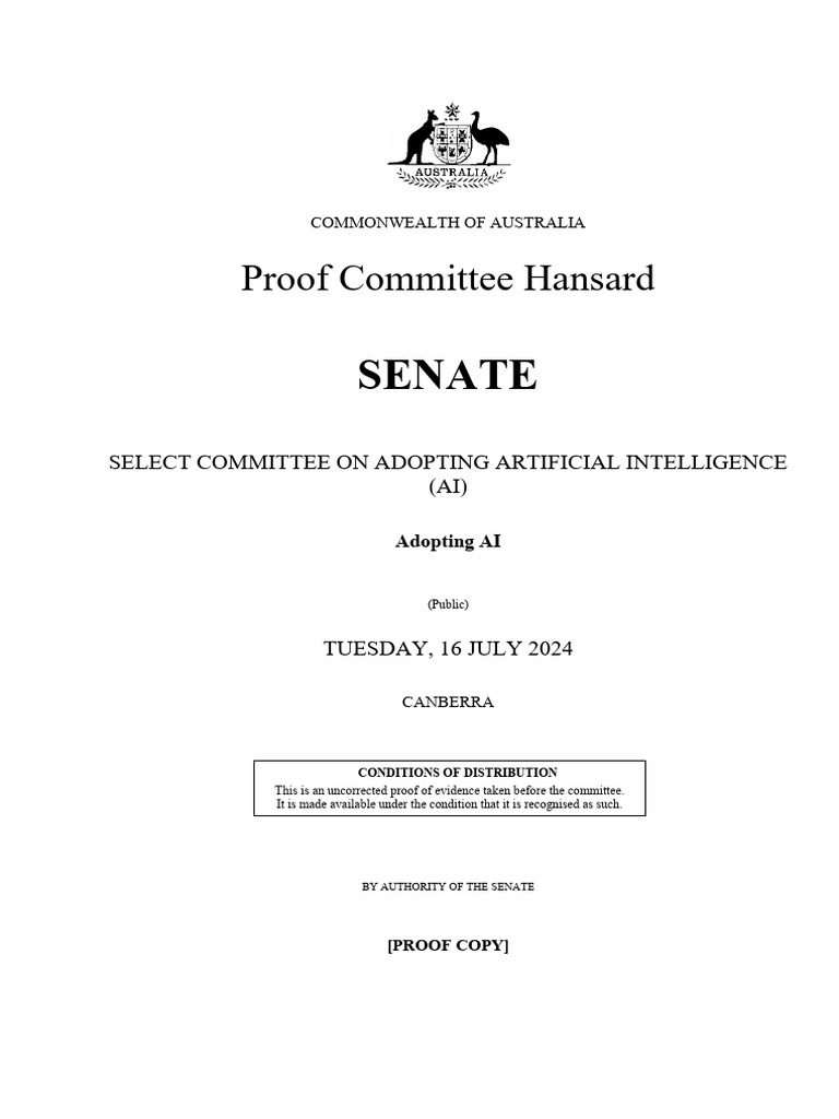 Adopting Artificial Intelligence (AI) Select Committee - 2024!07!16 ...