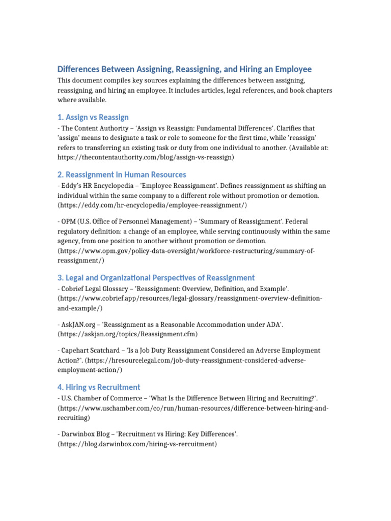 Assign Reassign Hiring | PDF | Recruitment | Employment