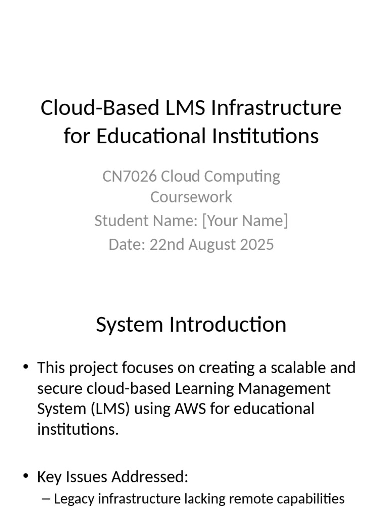 Cloud LMS Presentation | PDF
