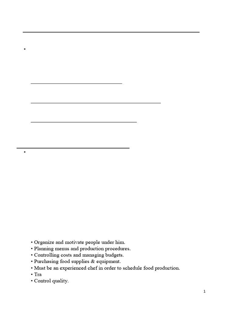 Overview of Food Production Department | PDF | Hygiene | Cooking