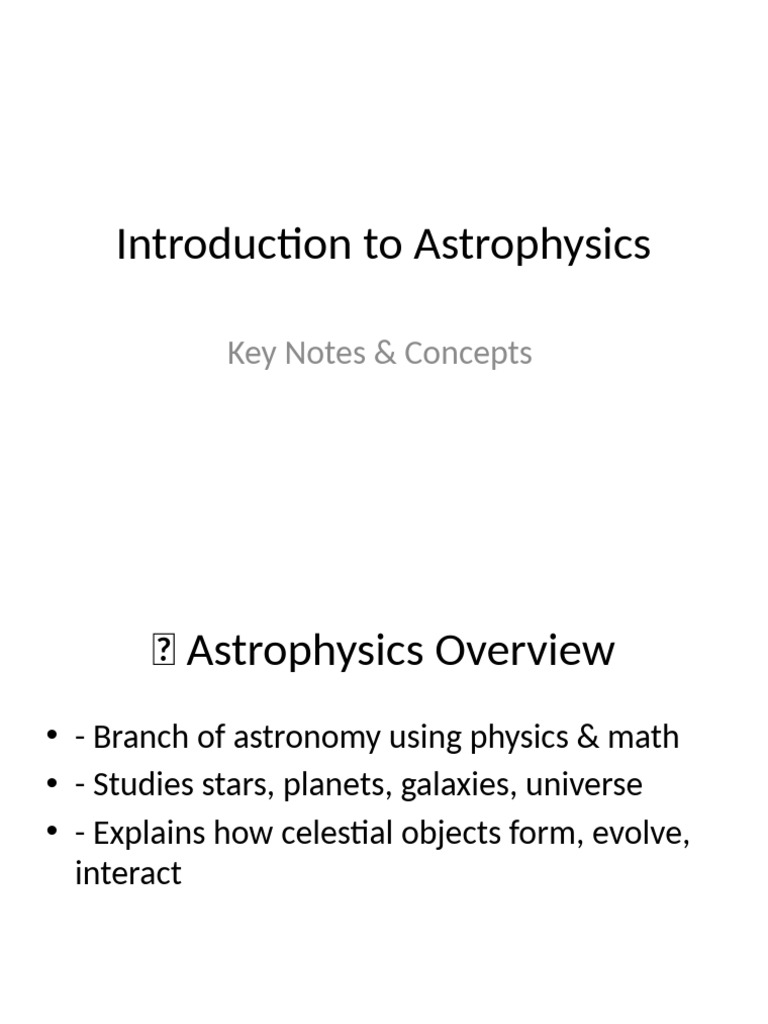 Astrophysics: Key Concepts & Areas | PDF
