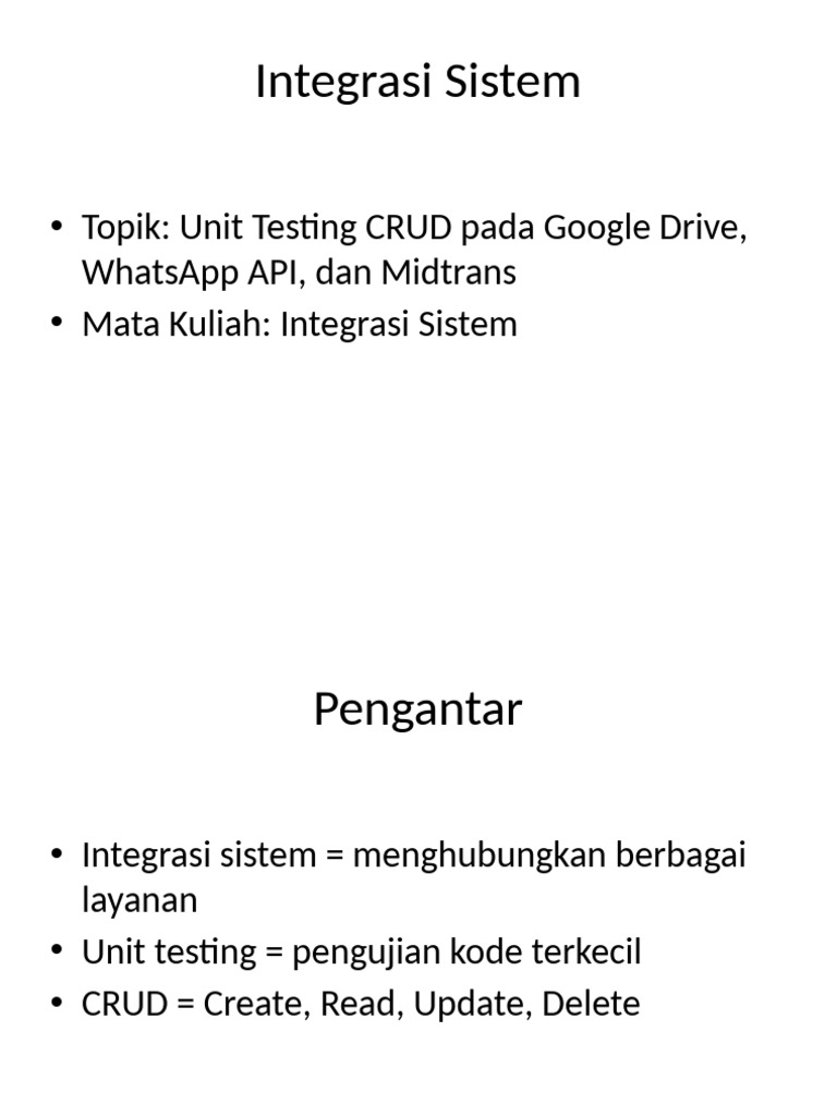 Integrasi Sistem Unit Testing Ringkas | PDF