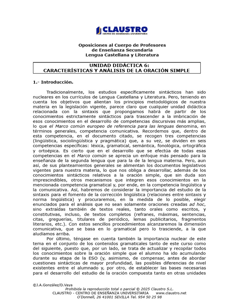 1 - Bachillerato. Unidad Dida-Ctica 06 2025 | PDF | Adverbio | Aprendizaje