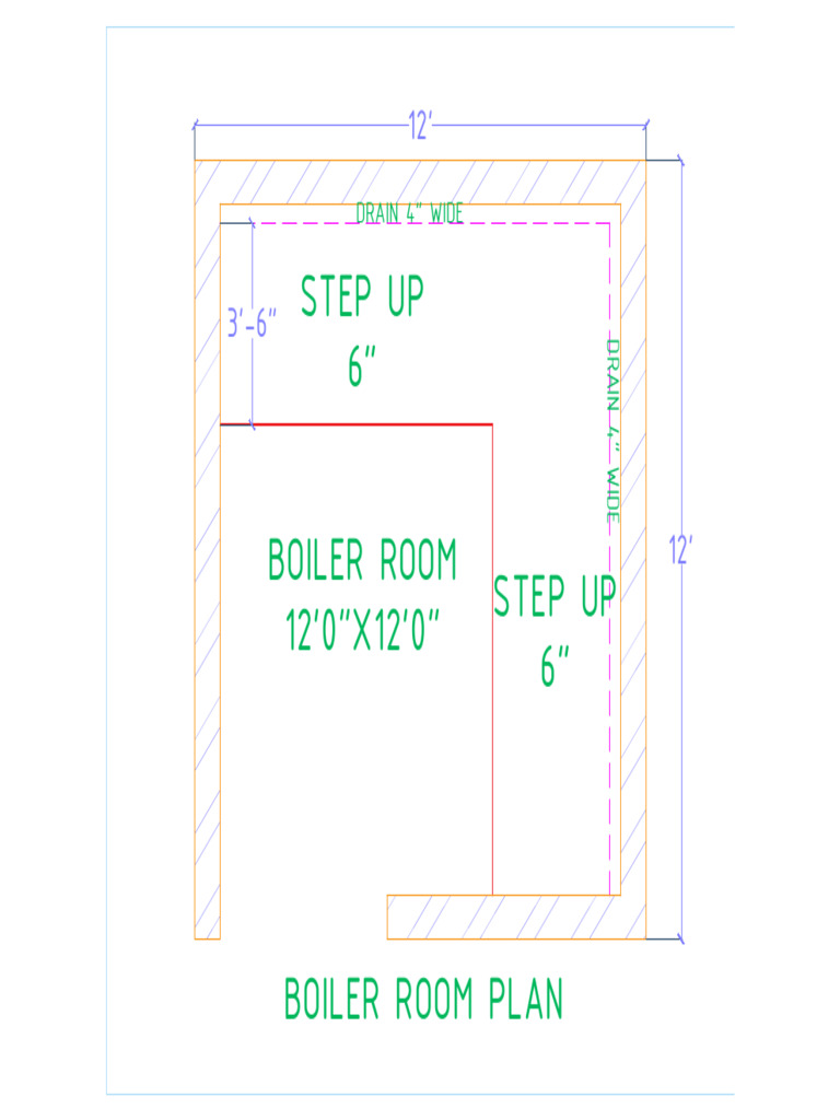 Boiler Room Drain and Step Plan | PDF